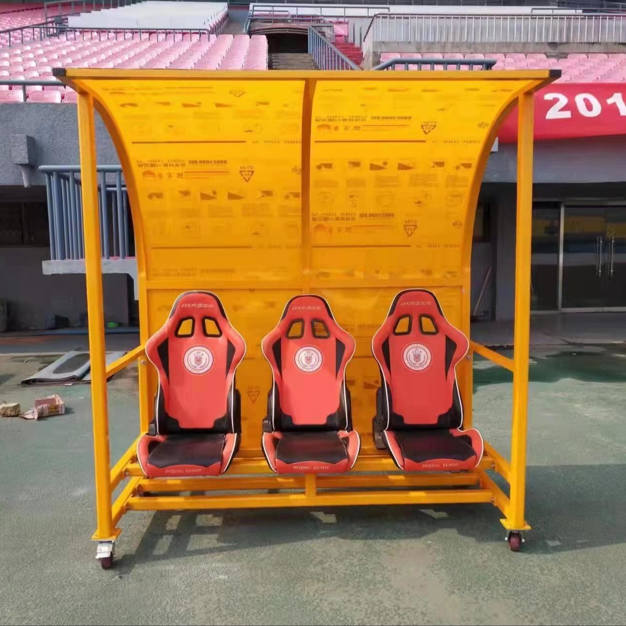 Customized Outdoor Stadium Seating Bench For Football Coach Player